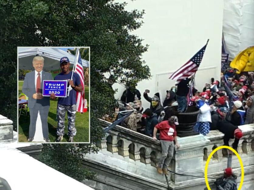 'I guess us Patriots will just riot then': Man climbed rope at US ...