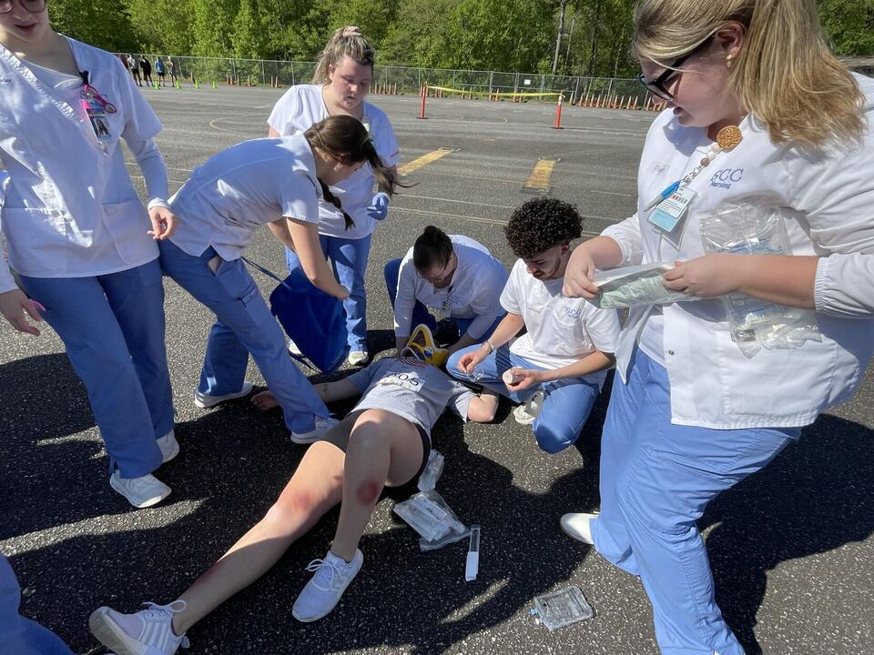 SCC nursing students perform mass casualty simulation drill