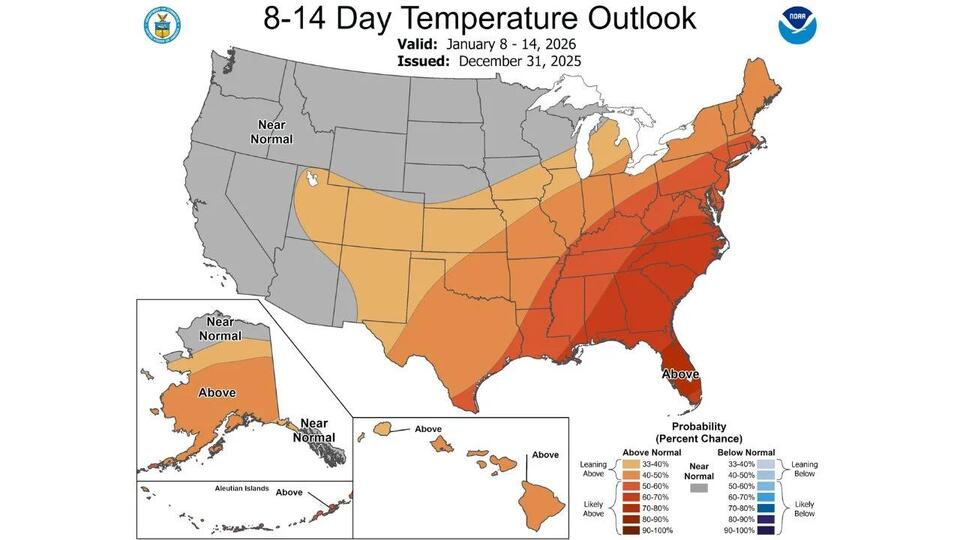 Alabama Set for Extended January Warmth as Forecast Shows Above-Average ...