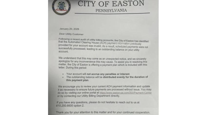 Easton offers interest-free payment plans after utility billing error ...