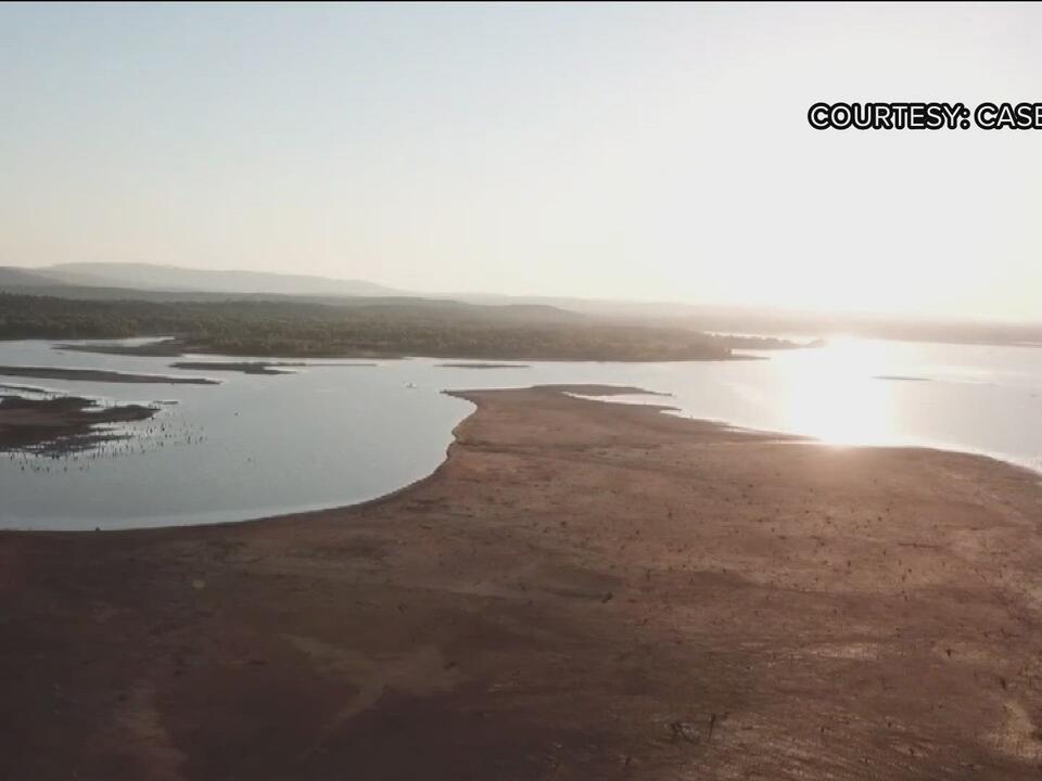 Lake Wister experiencing extremely low water levels