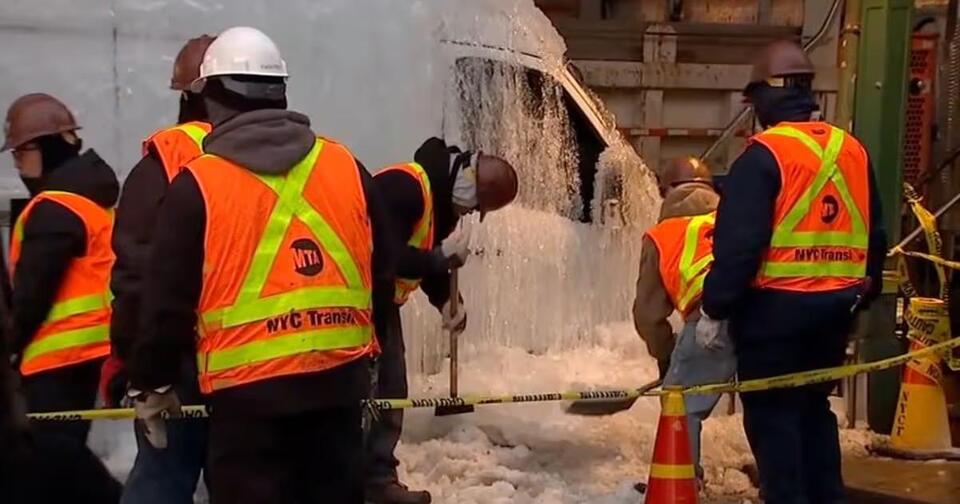 New York van frozen in place after pipe bursts creating frigid ...