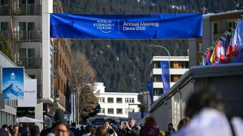 Anti-Trump message lights up Davos ahead of president's big speech ...