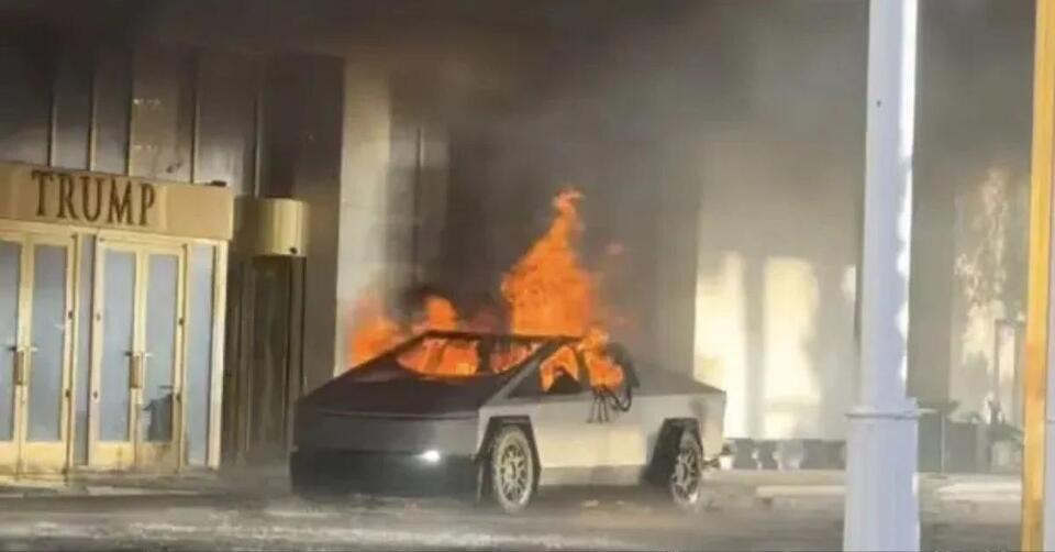 Tesla Cybertruck Explosion Outside Trump Hotel in Las Vegas, Incident ...