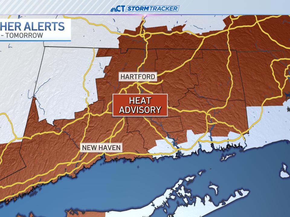 Temperatures to feel like 95 to 99 degrees Thursday