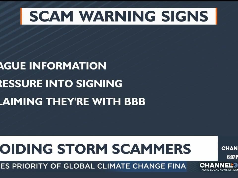 Avoiding storm scams