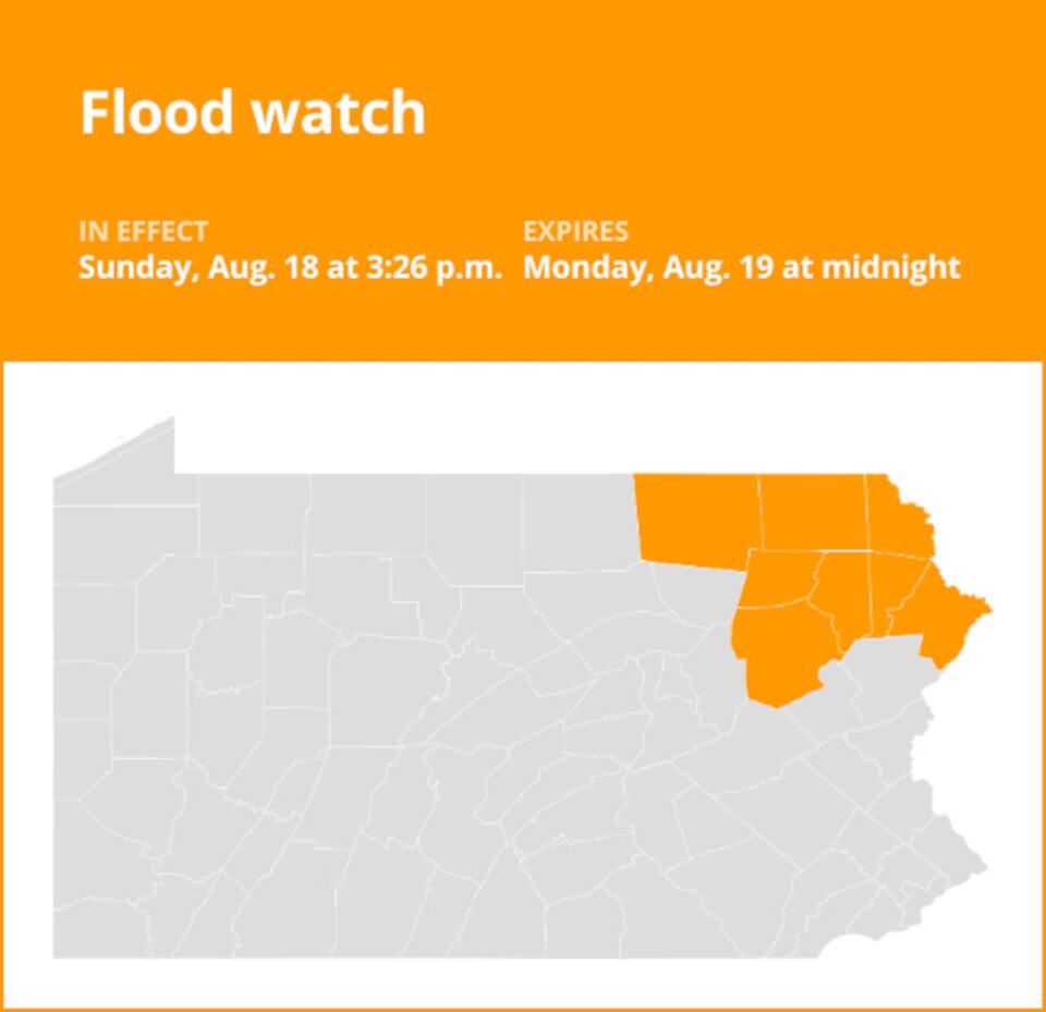 Update: Flood watch for Northeast Pa. until early Monday - NewsBreak