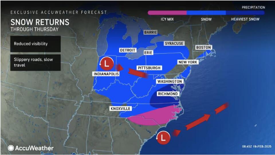 These Locations Will See Heaviest Snowfall From Latest Winter Storm ...