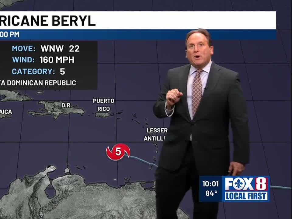 Beryl intensifies into Category 5 hurricane Monday night
