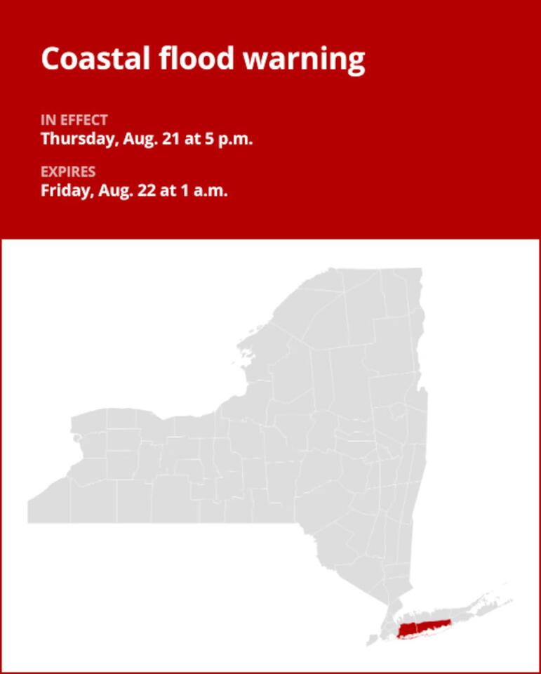 NY weather update: Coastal flood warning for Suffolk and Nassau ...