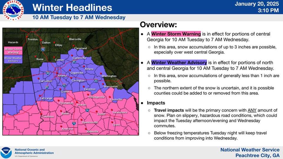 The Latest on The Timing of Snow in Georgia - NewsBreak