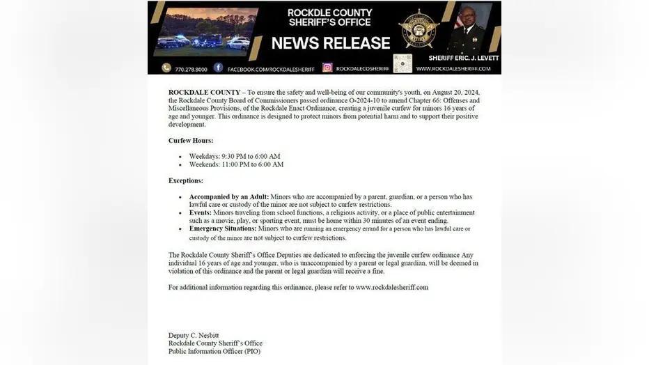 New curfew in effect in Rockdale County - NewsBreak