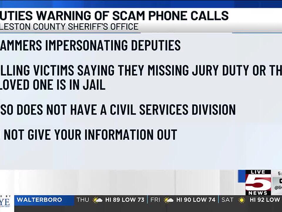 VIDEO: Charleston County Sheriff's Office warns residents of scam phone calls