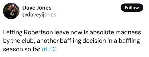 Liverpool fans 'baffled' by talks to sell club legend Andy Robertson to ...