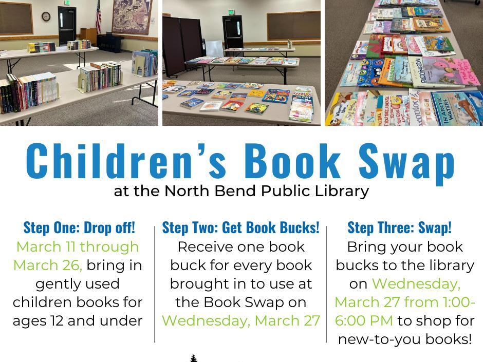 Upcoming children’s book swap at the North Bend Public Library