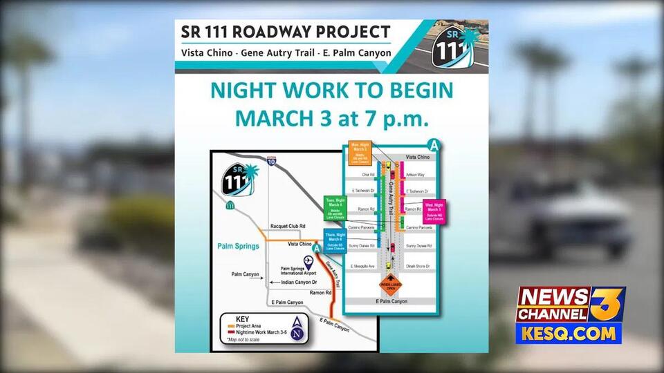Night work scheduled to reduce traffic delays on SR 111 roadway project ...