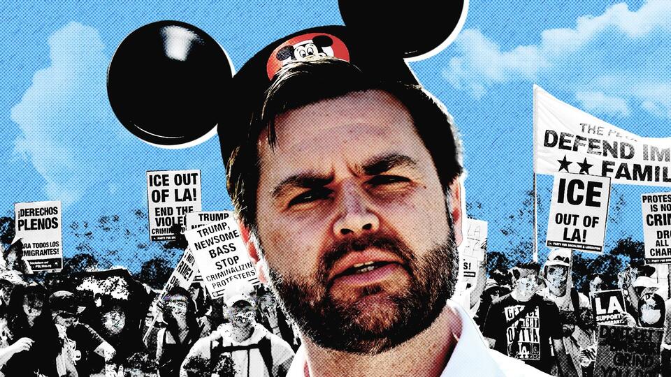 Newsom Roasts JD Vance’s Disneyland Visit Amid ICE Protests - NewsBreak