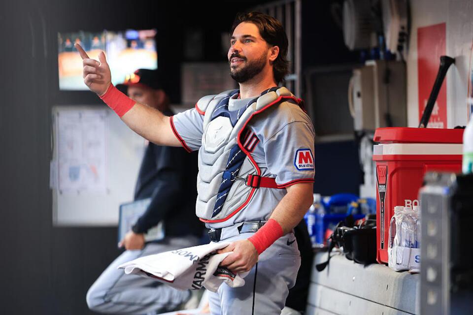 Guardians’ catcher Austin Hedges leaves game after getting hit with ...