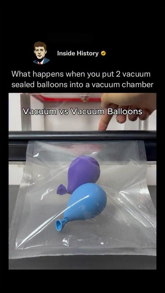 When two vacuum-sealed balloons are placed in a vacuum chamber, they ...