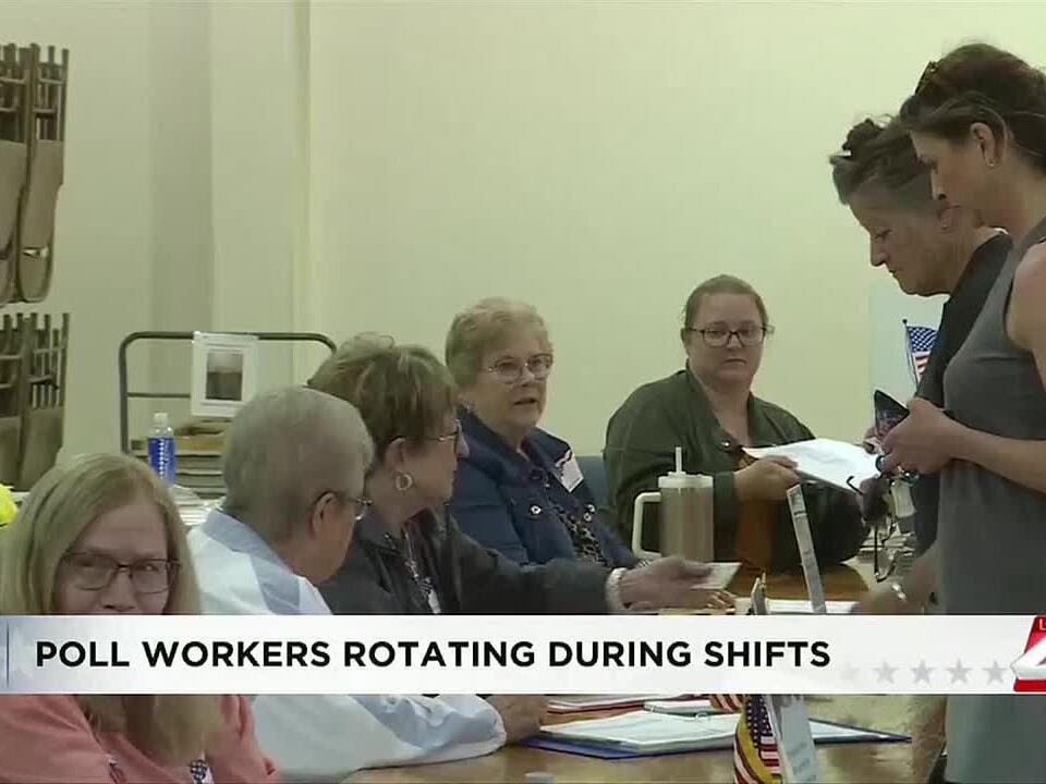 Poll workers say voter turn out is steady for a primary election