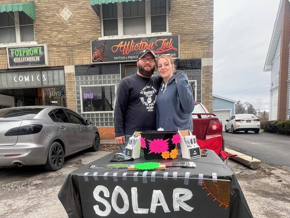 Eclipse brings out entrepreneurial spirit: solar glasses for sale