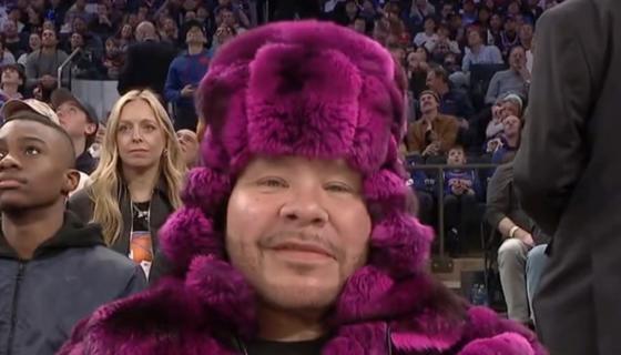 The Color Purple: Fat Joe Cooked Online For Fur Outfit At Knicks Game ...