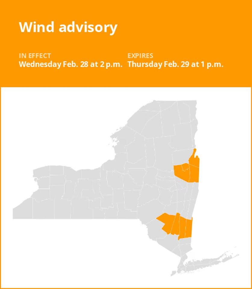 NY weather update: New York under a wind advisory until Thursday ...