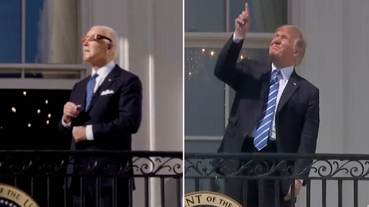 Biden mocks Trump with solar eclipse 2024 video in same spot where ...