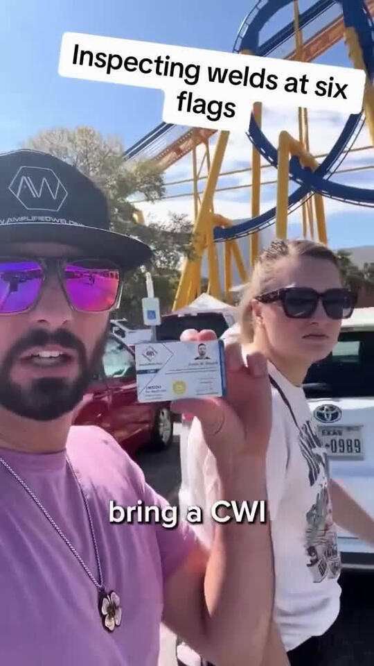 Weld weld weld, look who it is 🧑‍🏭 #weld #welding #sixflags #inspection ...