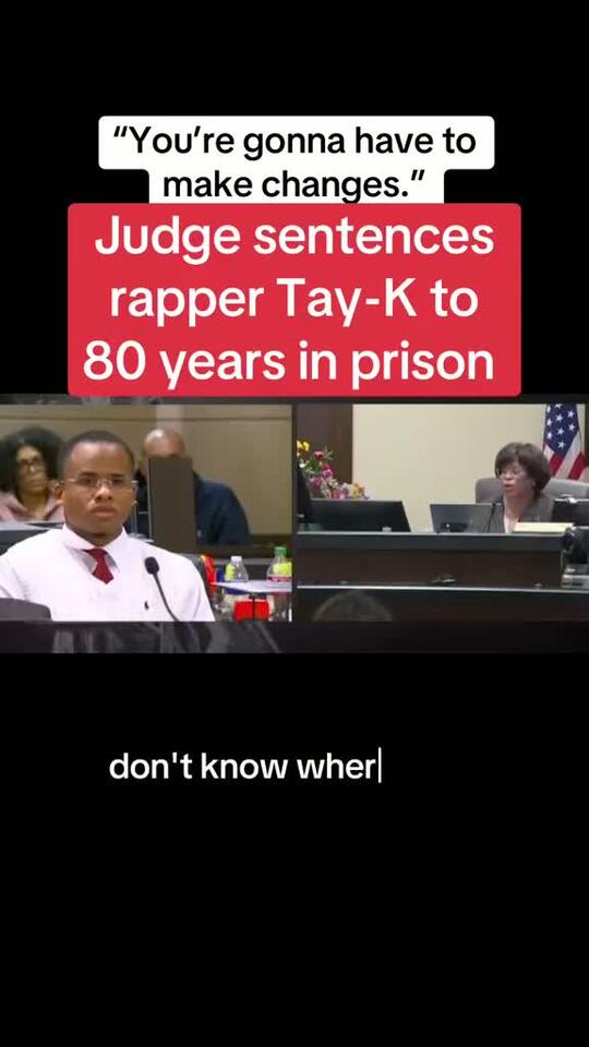 Rapper Tay-K sentenced to 80 years for murder 💔. Discover the shocking ...
