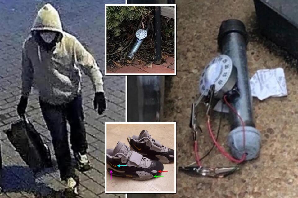 Feds release new video of suspect planting pipe bomb near DNC offices ...