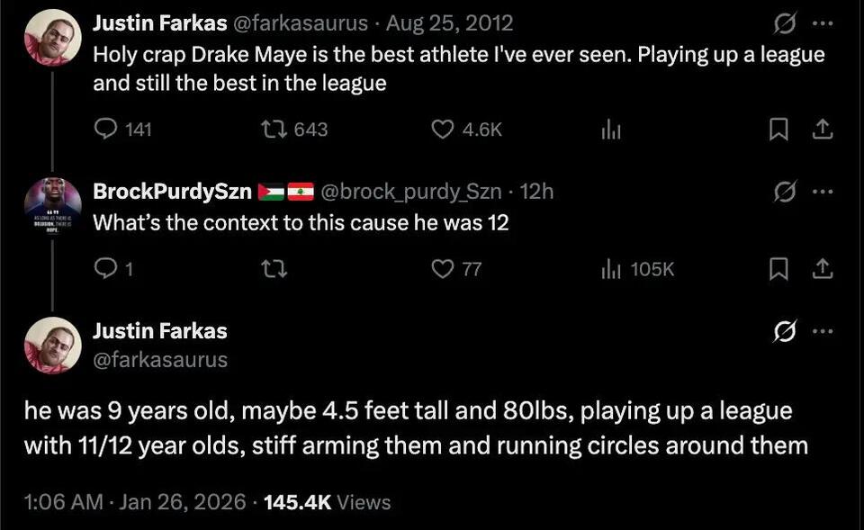 Elite Ball Knower: A Guy Who Watched Drake Maye At NINE YEARS OLD in ...