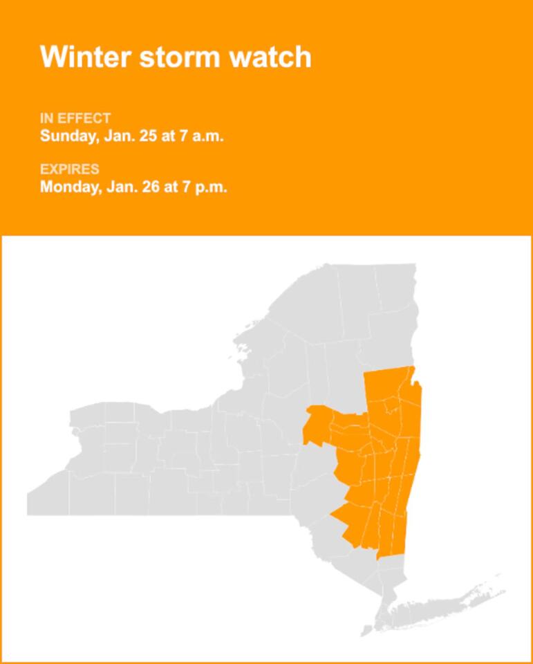 NY weather update: Winter storm watch for part of New York for Sunday ...