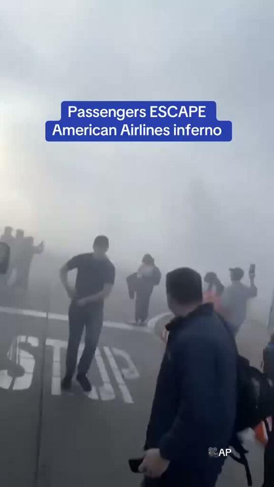 Passengers were forced to evacuate the American Airlines plane that ...