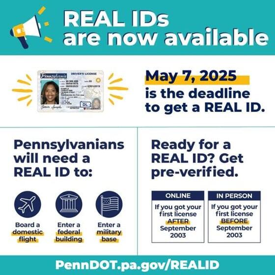 PennDOT Announces Availability of REAL-ID Driver's Licenses, Photo IDs ...