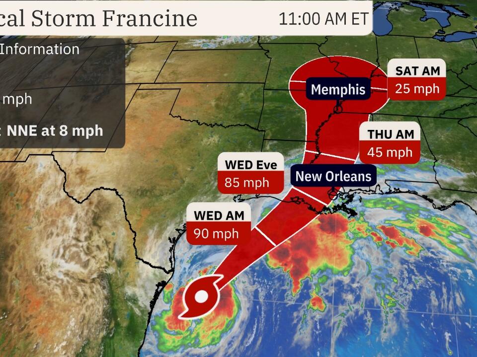 Tropical Storm Francine Tracker: Spaghetti Models, Forecast Path And More