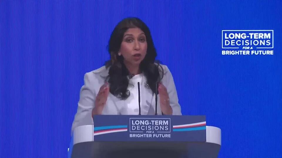 Suella Braverman gave 'disturbing speech' then stood on a guide dog ...