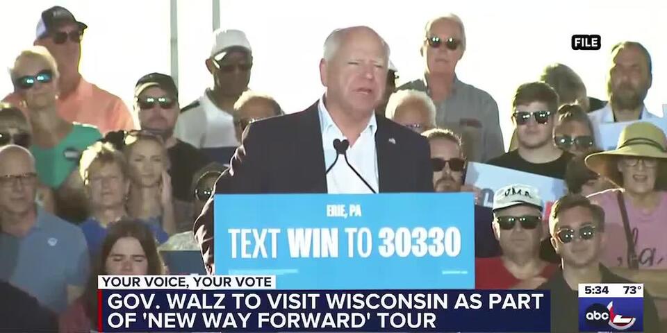 Minnesota Gov. Tim Walz to visit Wisconsin as part of Harris campaign’s ...