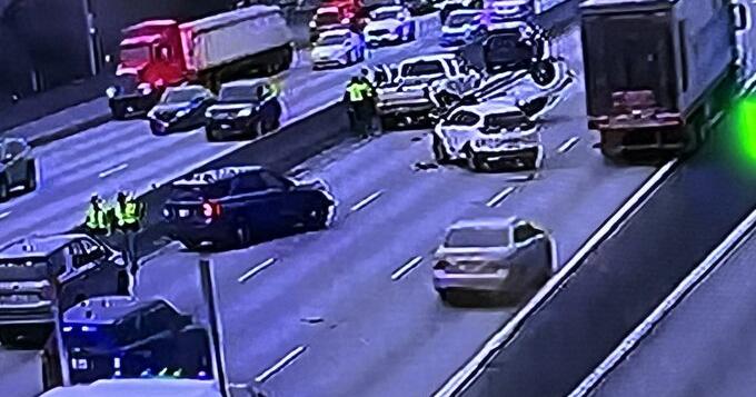 Crash results in flipped car, blocks lanes on I-90 near Maple St. exit ...
