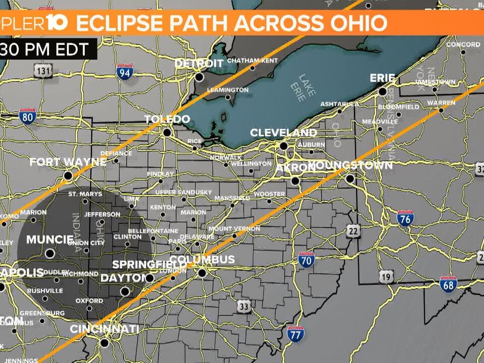 Solar eclipse weather: Clouds part along path of totality in Ohio
