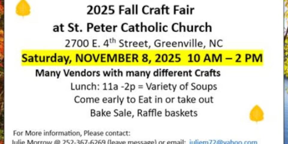 Saint Peter Catholic Church presents the 2025 Fall Craft Fair - NewsBreak