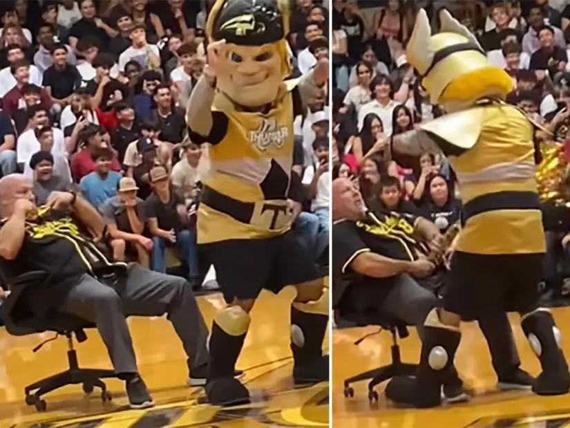 Principal Who Went Viral After Dancing With School Mascot During Rally ...