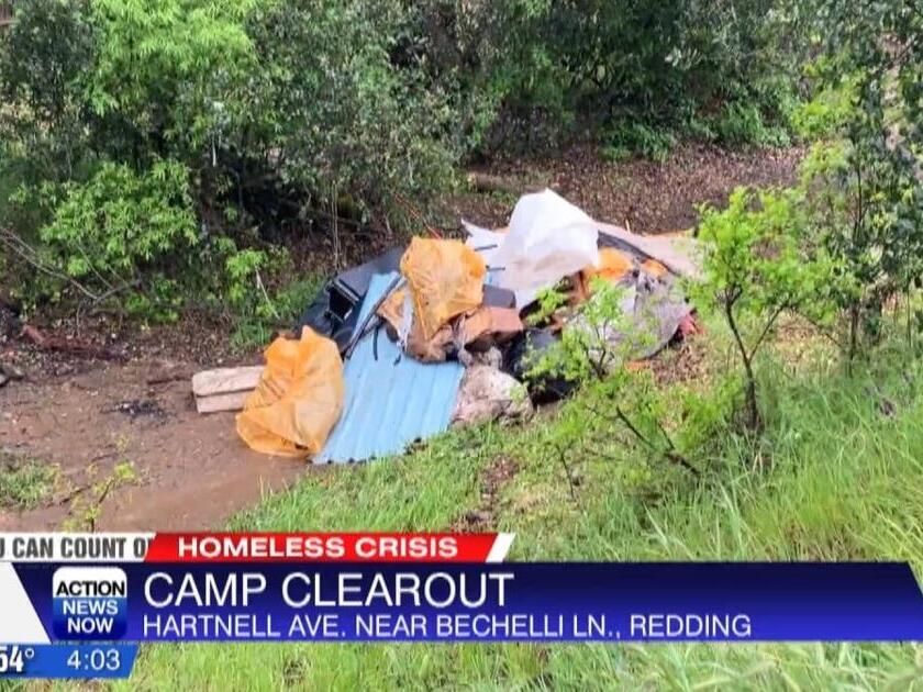 Homeless camp clear out in Redding