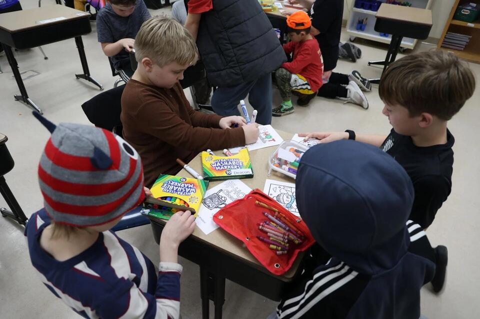 Flynn Elementary students color cards for 'Comfort and Care' winter ...