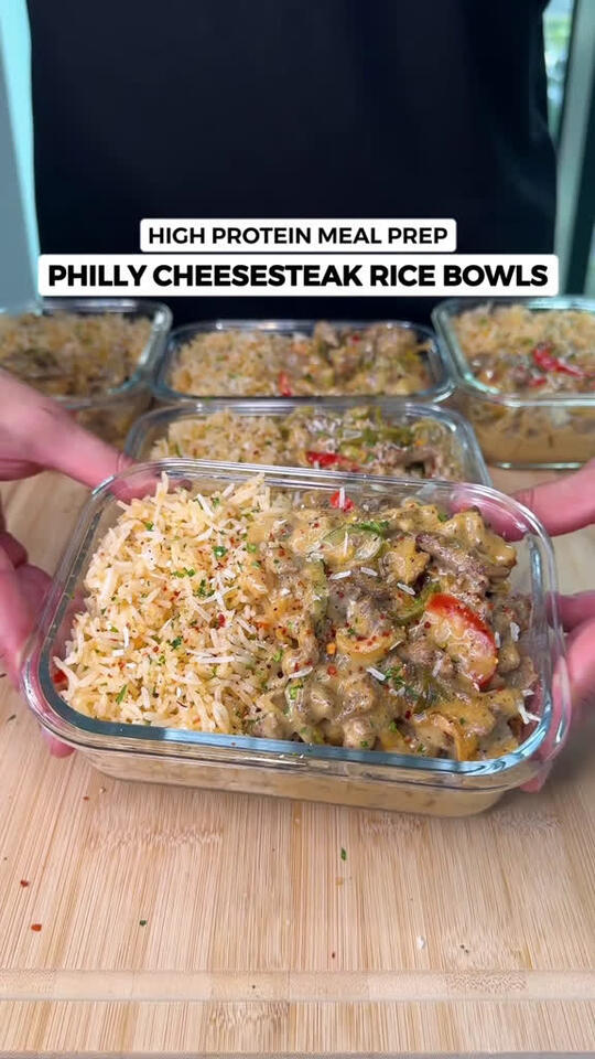 High Protein Philly Cheesesteak Rice Bowls This is genuinely one of the ...