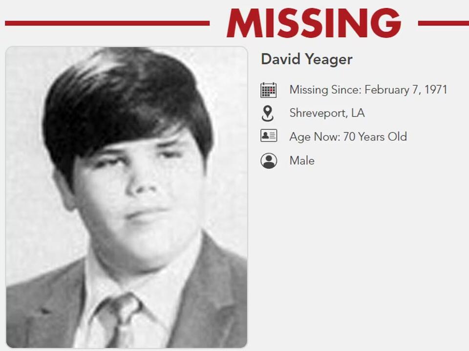 Organizations looking for answers on Shreveport 1971 missing person cold case David Yeager