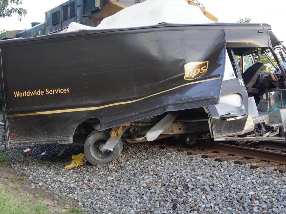 UPS driver injured after train collides with vehicle in Clinton