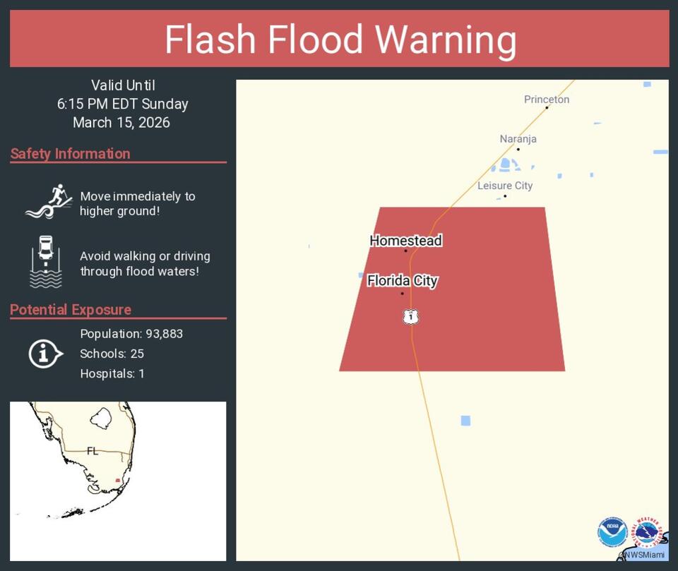 Flash Flood Warning for Homestead and Florida City - NewsBreak
