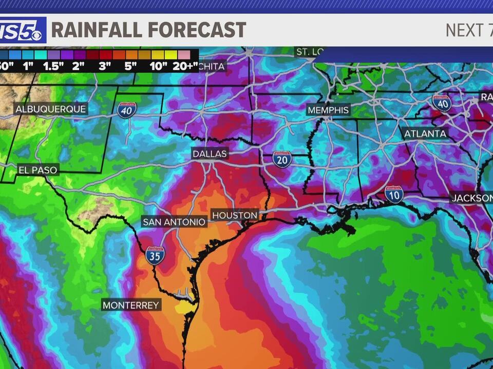 Rainfall forecast nearly triples ahead of Hurricane Beryl's landfall