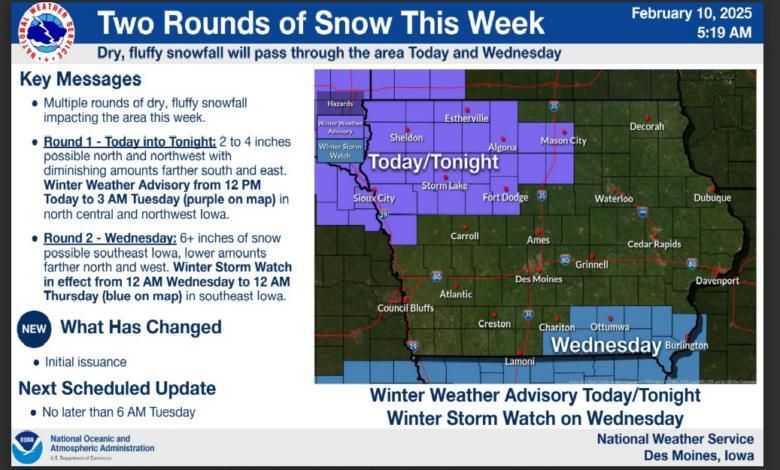 First of two winter storm systems this week to impact north-central ...